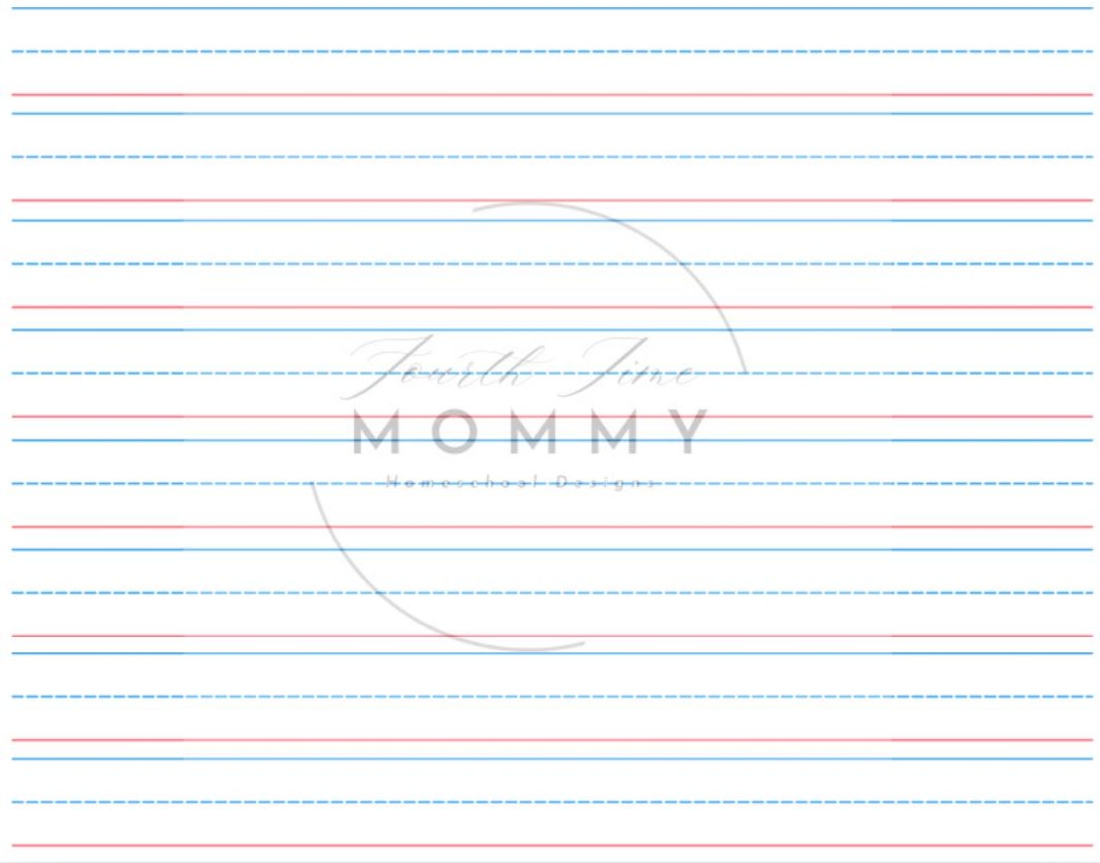 Kindergarten Handwriting Lined Paper - Etsy