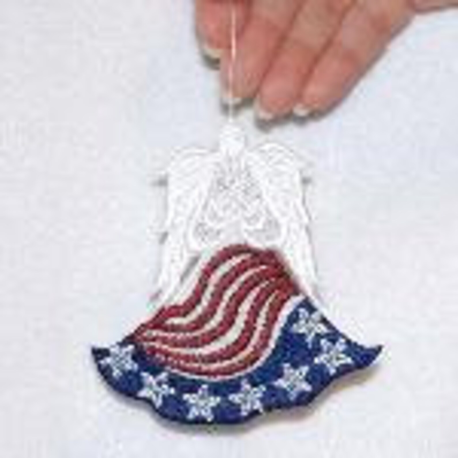 Patriotic Angel Ornament, Lace Angel With Flag - Etsy