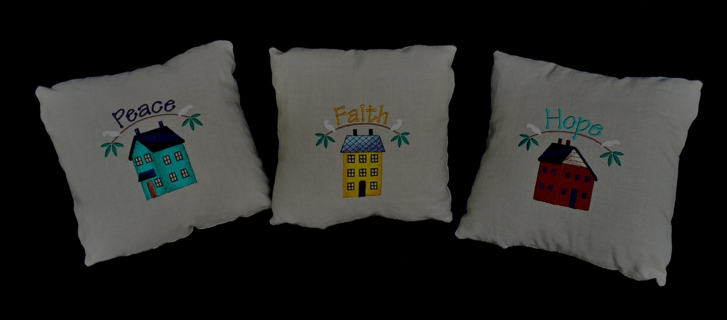 Pillow, Country, Primitive, Home, Peace 12x12 on Linen - Etsy