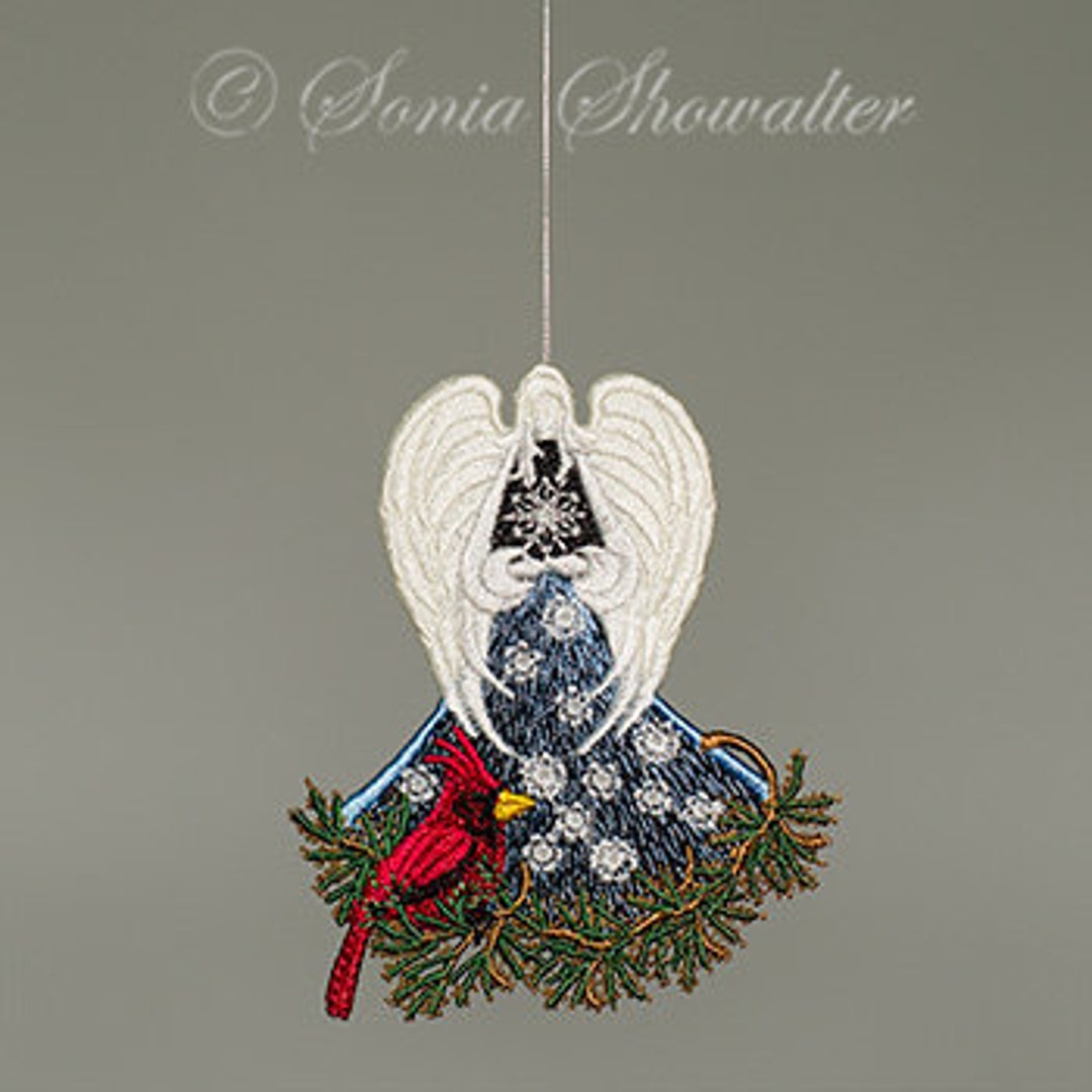 Cardinal Angel, Embroidered Freestanding Lace, MADE TO ORDER - Etsy
