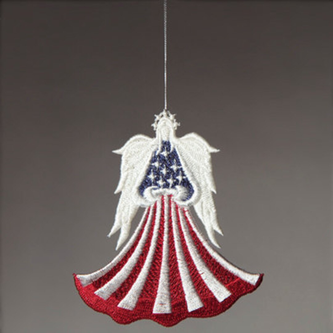 Angel Ornament, Patriotic, Flag, Lace Angel, Memorial Angel - Etsy