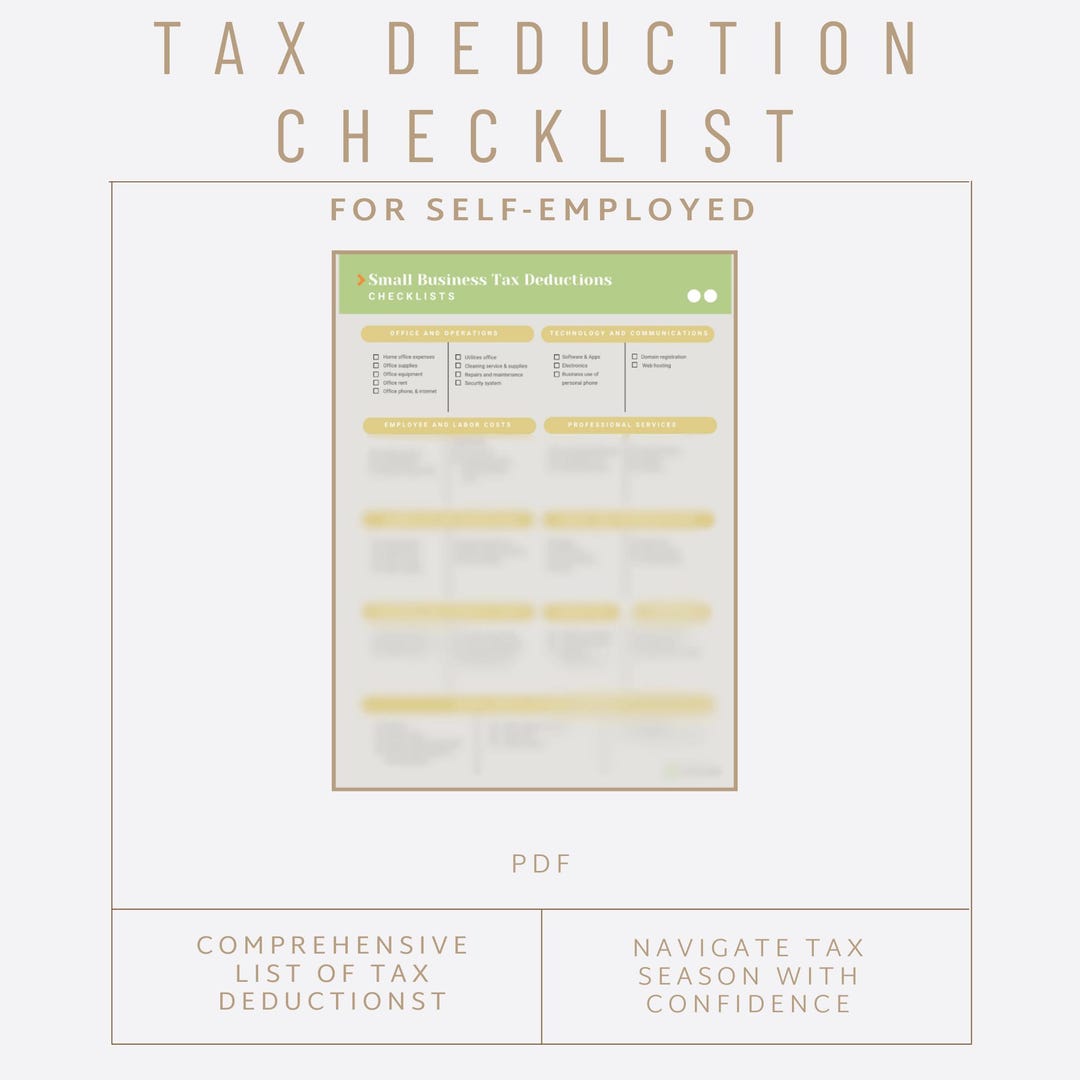 Small Business Tax Deduction Checklist - Etsy