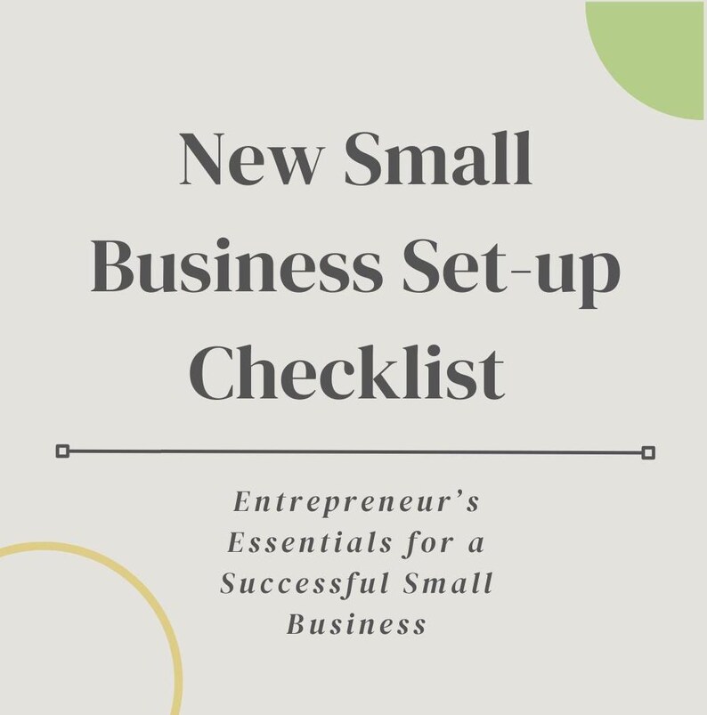 New Business Set-up Checklist - Etsy