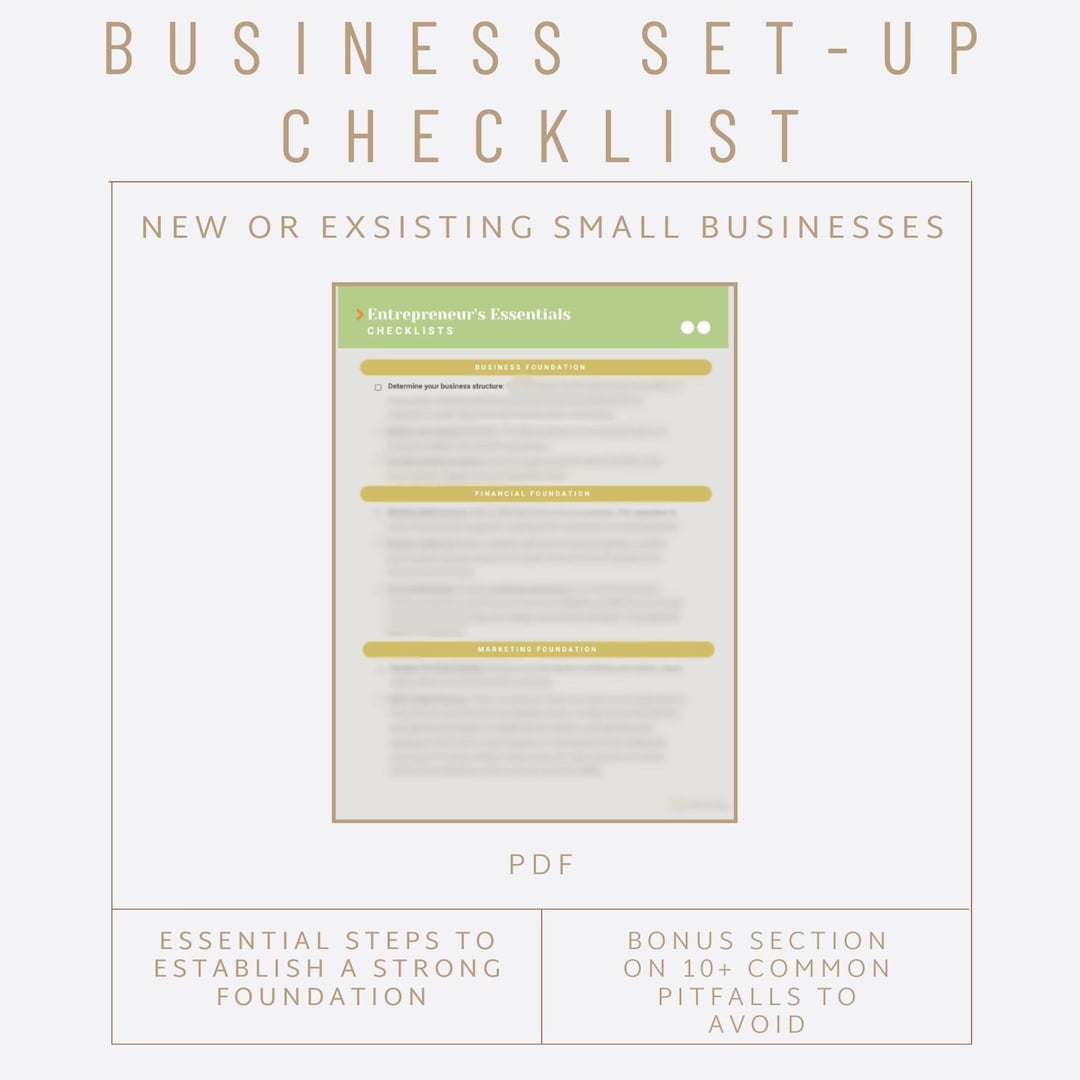New Business Set-up Checklist - Etsy