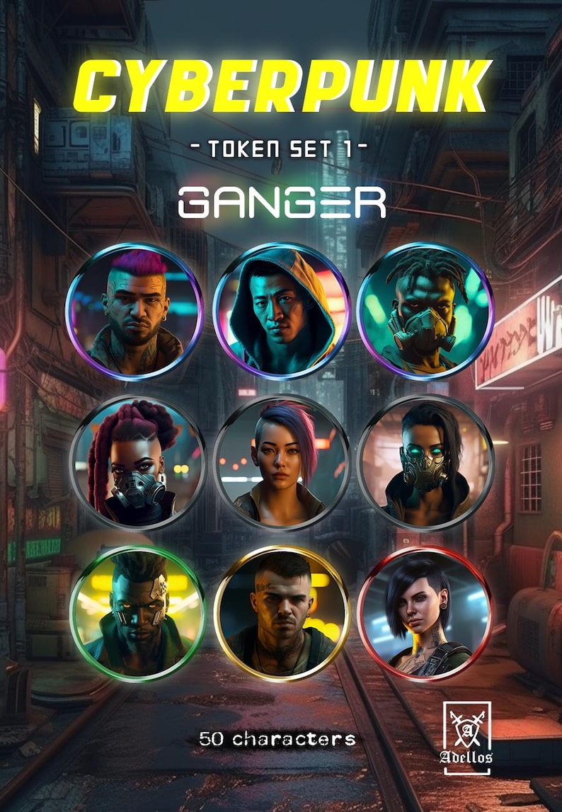 Adellos Cyberpunk Token Set 1: Ganger - Etsy