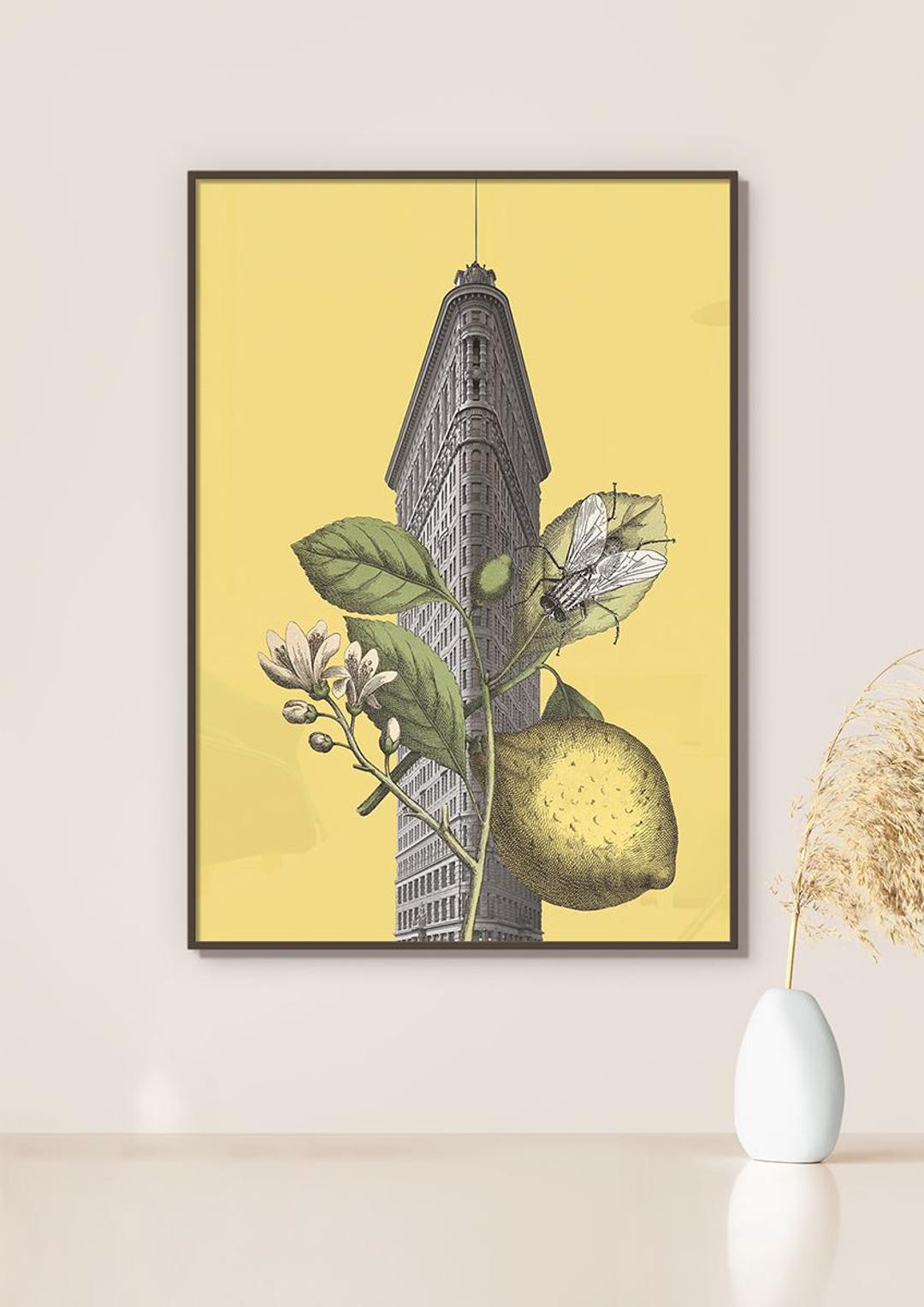 Lemons Digital Collage Lemon in Front of Flatiron Building NYC Wall Art ...