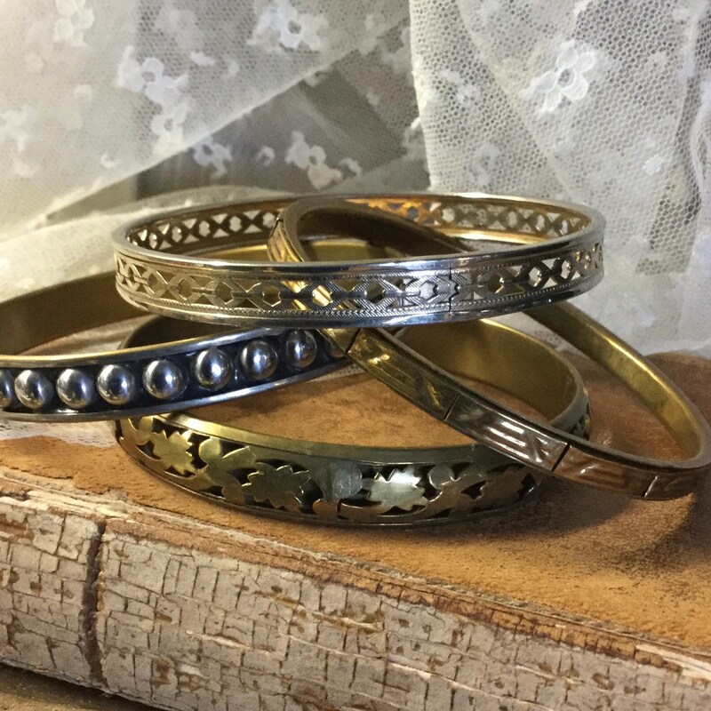 Mixed Metal Bangle - Etsy