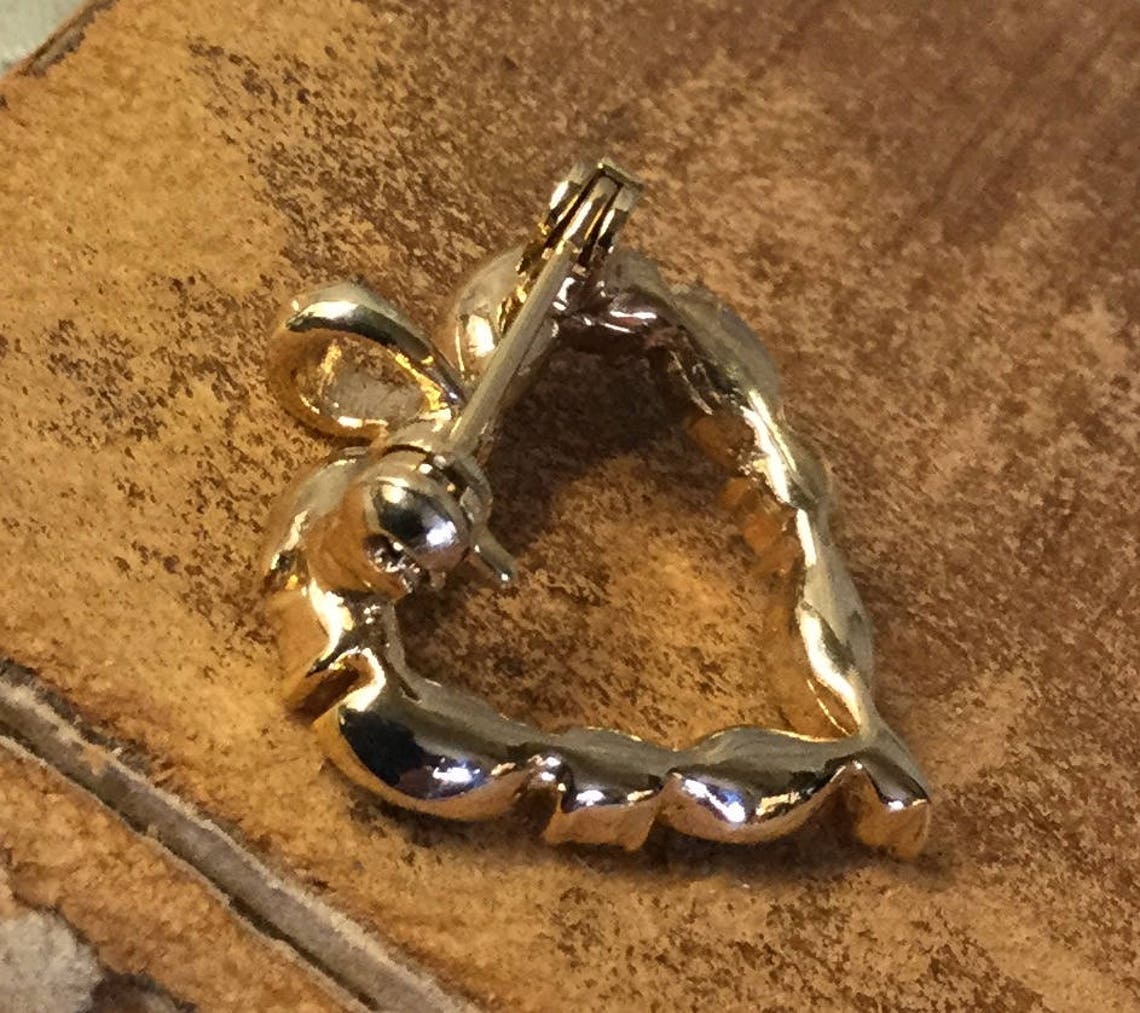 Clear Emerald Green Rhinestone Heart Pendant Brooch Pin | Etsy