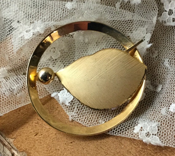 Modernist Signed BOND BOYD Gold Filled Leaf Brooch Pi… - Gem