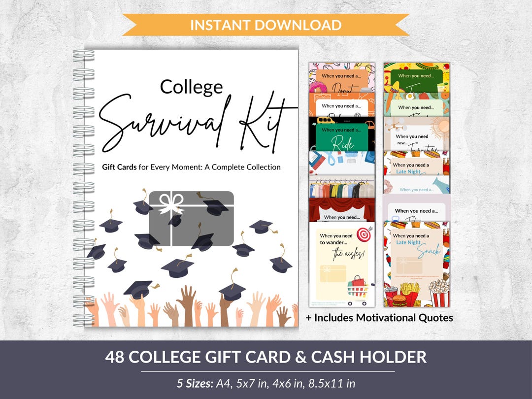 Graduation Gift Card Book, College Survival Kit, Graduation Keepsake ...