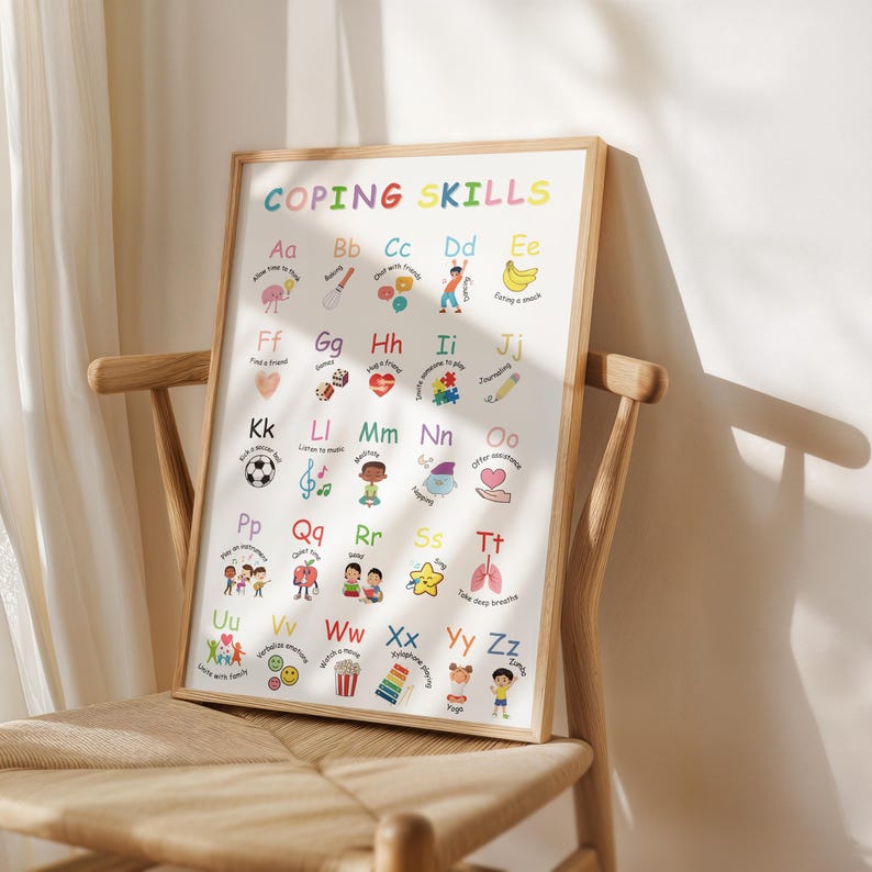 Coping Skills Poster Therapy Office Decor Calm Corner Classroom ...