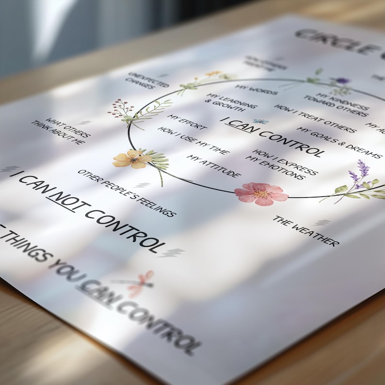 Things I Can Control, Growth Mindset, Trauma Therapy, Emotions Poster ...