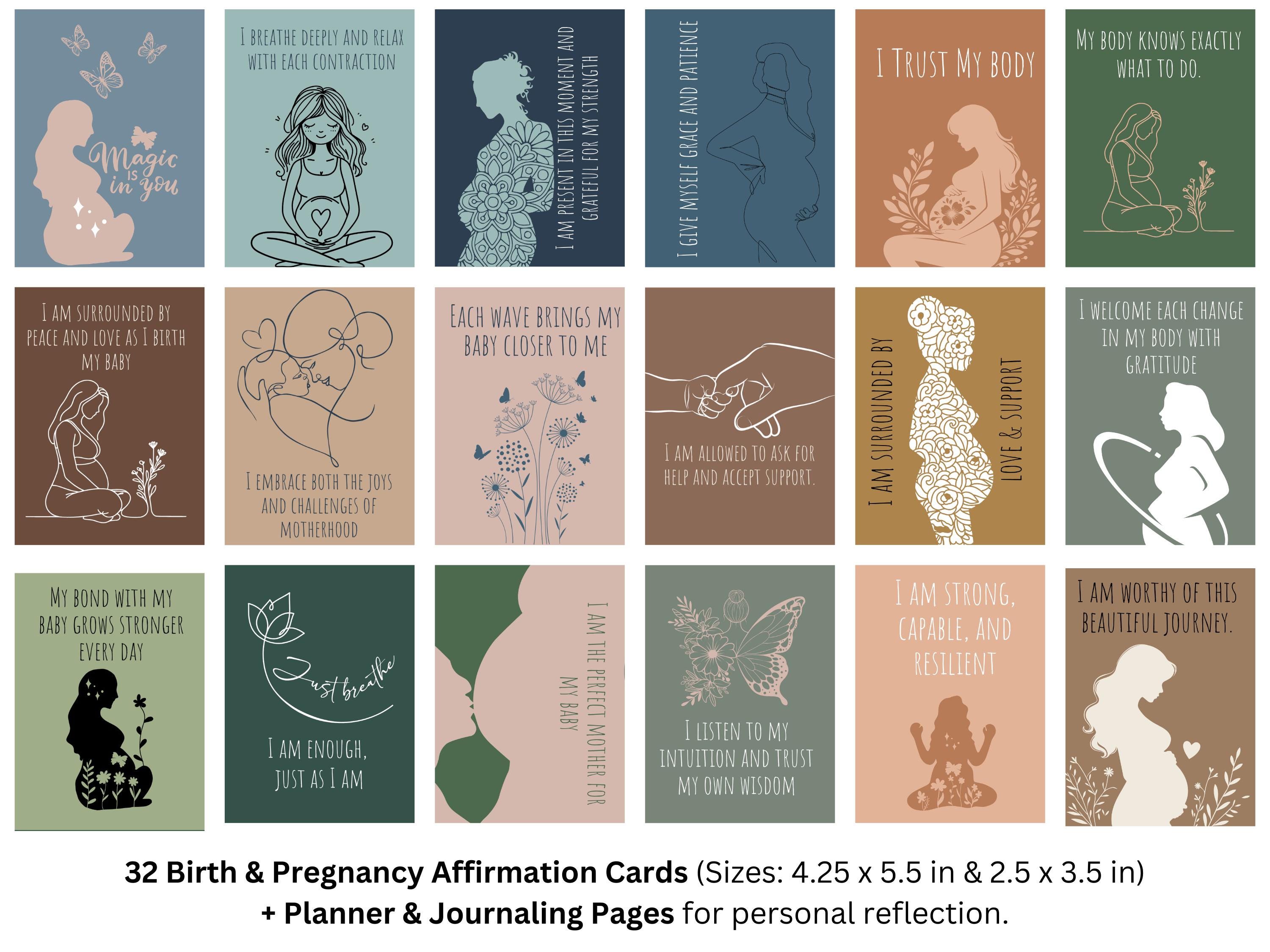 Pregnancy and Birth Affirmation Cards, Affirmations Digital Cards ...