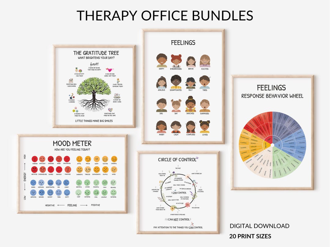 5 Mental Health Bundle, Calming Corner Poster, Feelings Poster, Coping ...