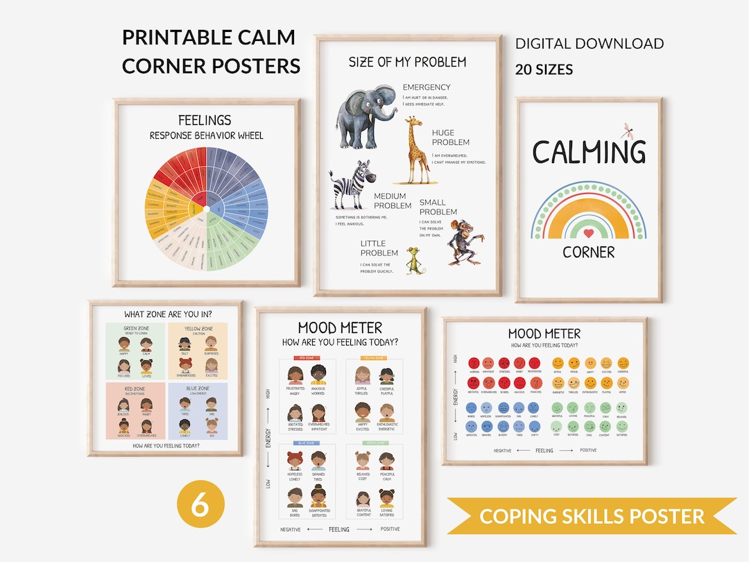 6 Montessori Classroom Decor, Mood Meter, Emotions Poster, Feelings ...