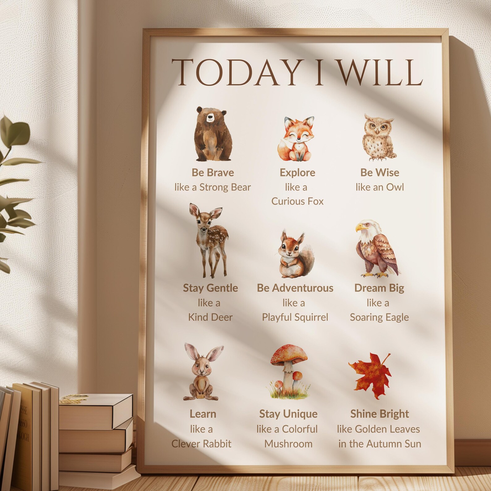 Childrens Affirmations Wall Art, Woodlands Nursery Wall Decor, Nursery ...