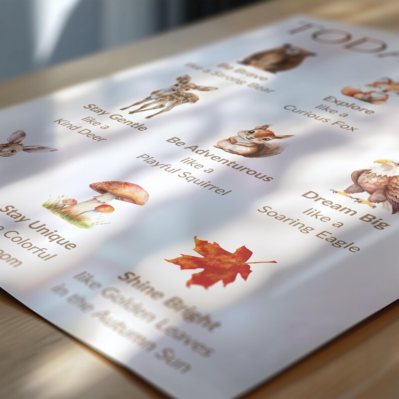 Childrens Affirmations Wall Art, Woodlands Nursery Wall Decor, Nursery ...