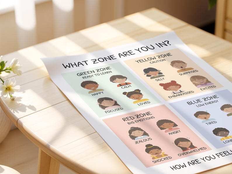 6 Montessori Classroom Decor, Mood Meter, Emotions Poster, Feelings ...