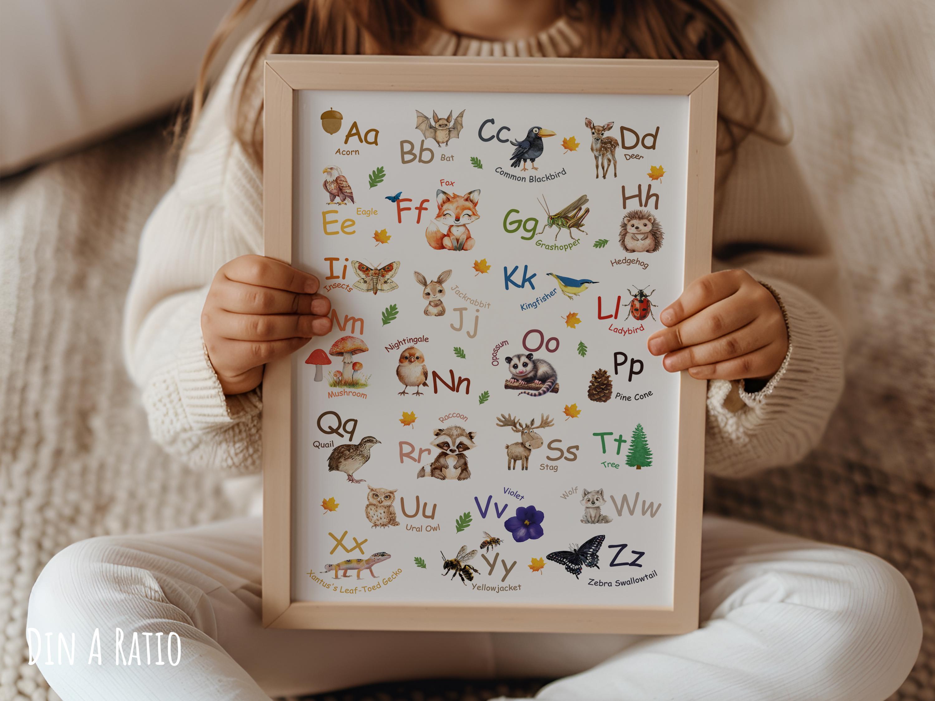 Woodland Alphabet Poster, Woodland Nursery Wall Decor, ABC Nursery ...