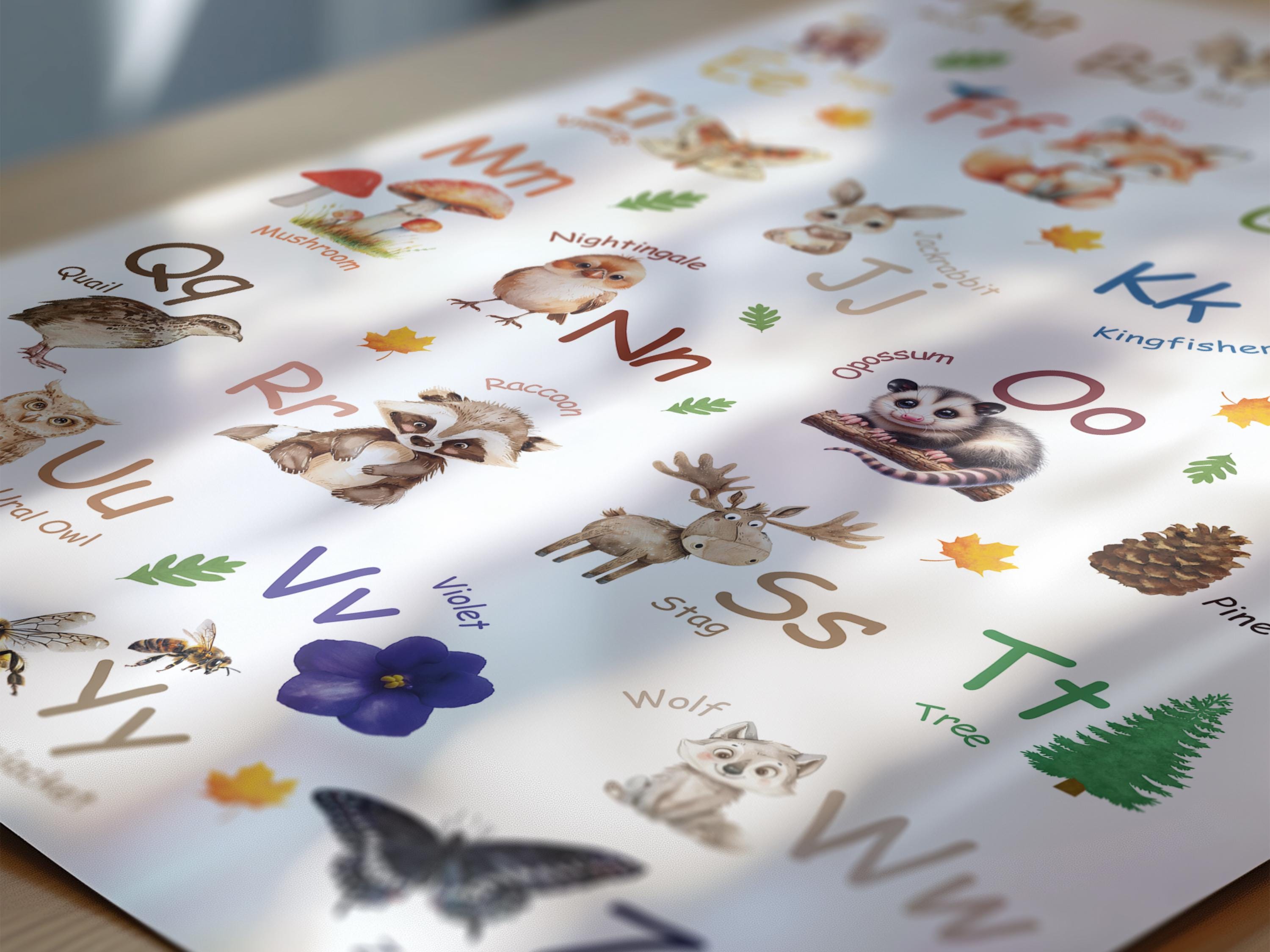 Woodland Alphabet Poster, Woodland Nursery Wall Decor, ABC Nursery ...