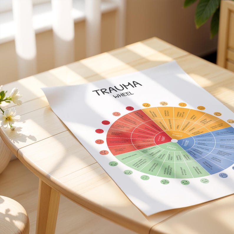 Fight Flight Freeze Fawn, Feelings Wheel, Therapy Office Decor, Trauma ...
