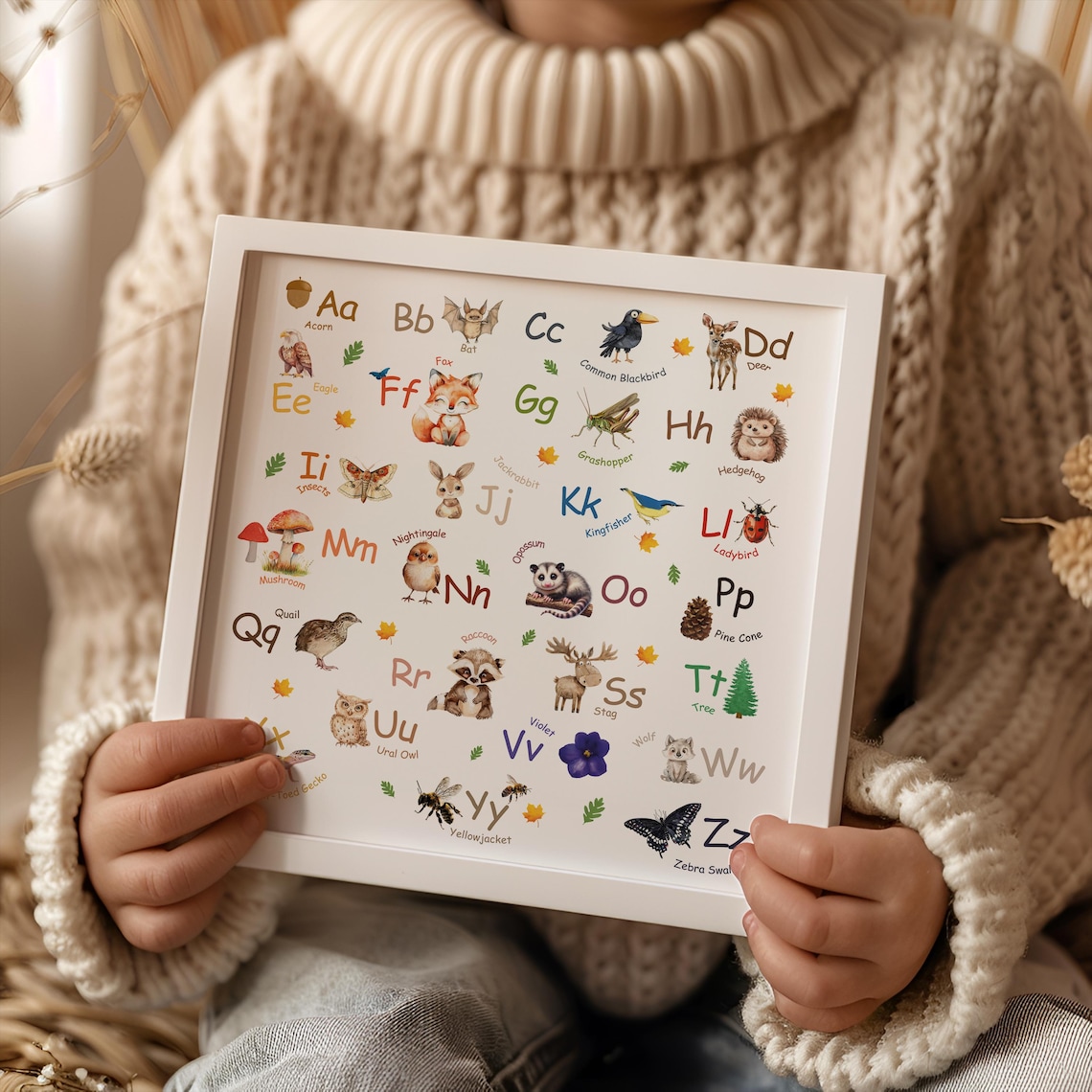 Woodlands Nursery Set of 3, Alphabet Numbers Posters, Woodland Nursery ...