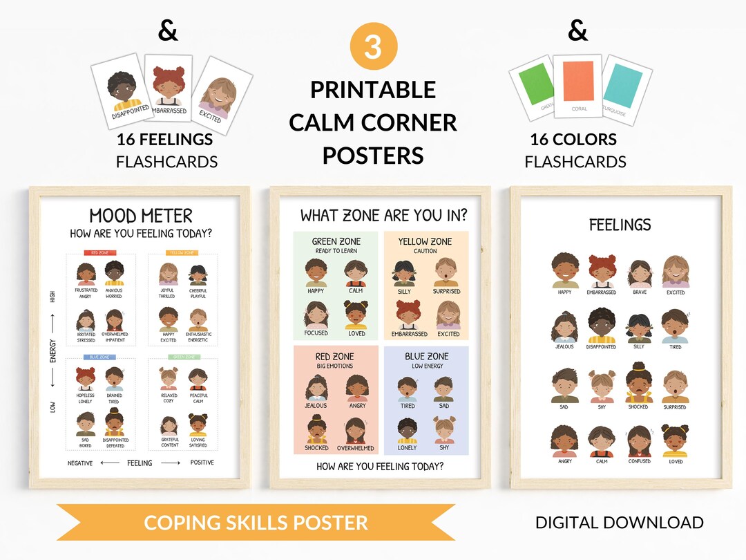 3 Montessori Classroom Decor, Mood Meter, Emotions Poster, Feelings ...