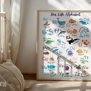 Ocean Animals Poster, ABC Print, Educative Poster, Educative Print ...