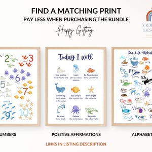 Number Poster, Sea Life Animal Counting, Educative Poster, Toddler Boys ...