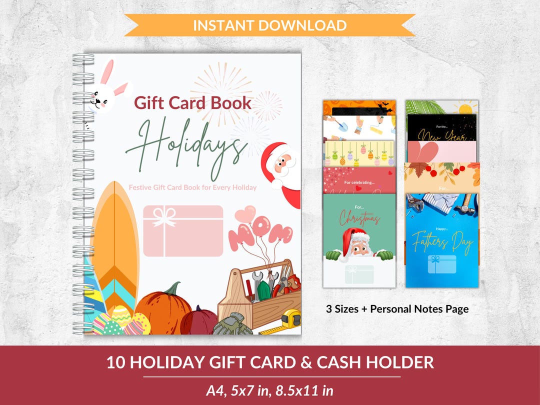 10 Gift Cards Book, Book Gift Certificate, Last Minute Gift, Holidays ...
