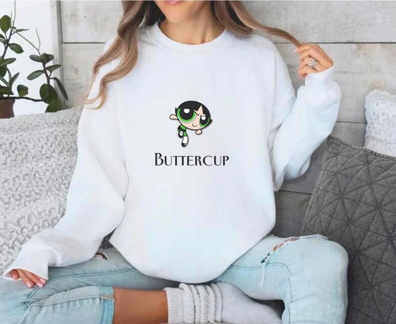 Buttercup Powerpuff Girls | Women’s Sweatshirt | Cartoon Crewneck - Etsy