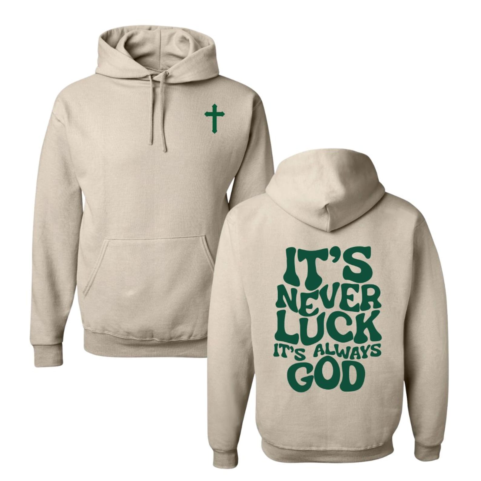 It's Never Luck It's Always God Hoodie, Retro Faith Shirt, Christian ...