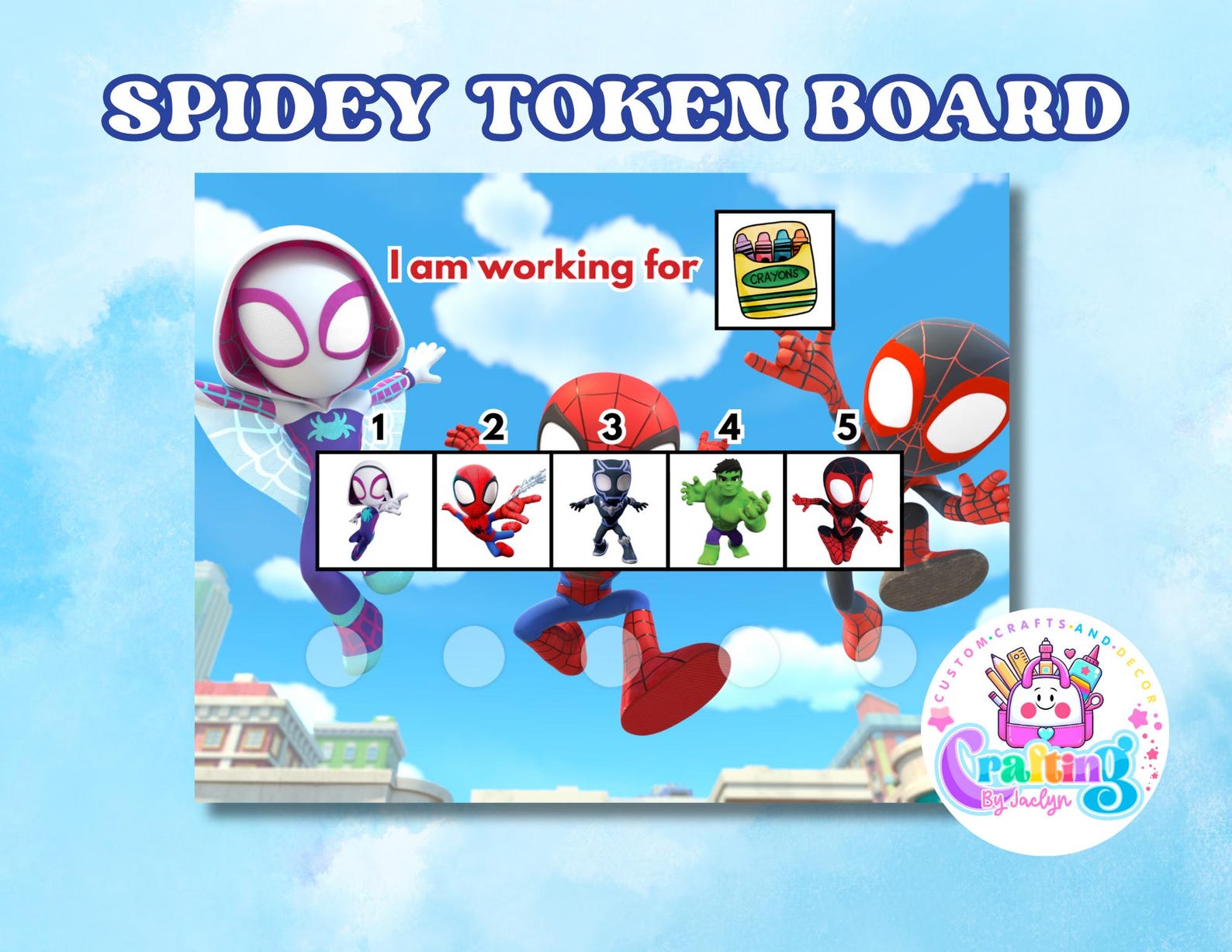 Spidey Amazing Friends Token Board Behavior Chart, Incentives Spiderman ...