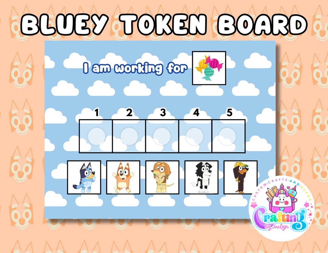 Bluey and Friends Token Board Behavior Chart, Incentives Bluey, Bingo ...