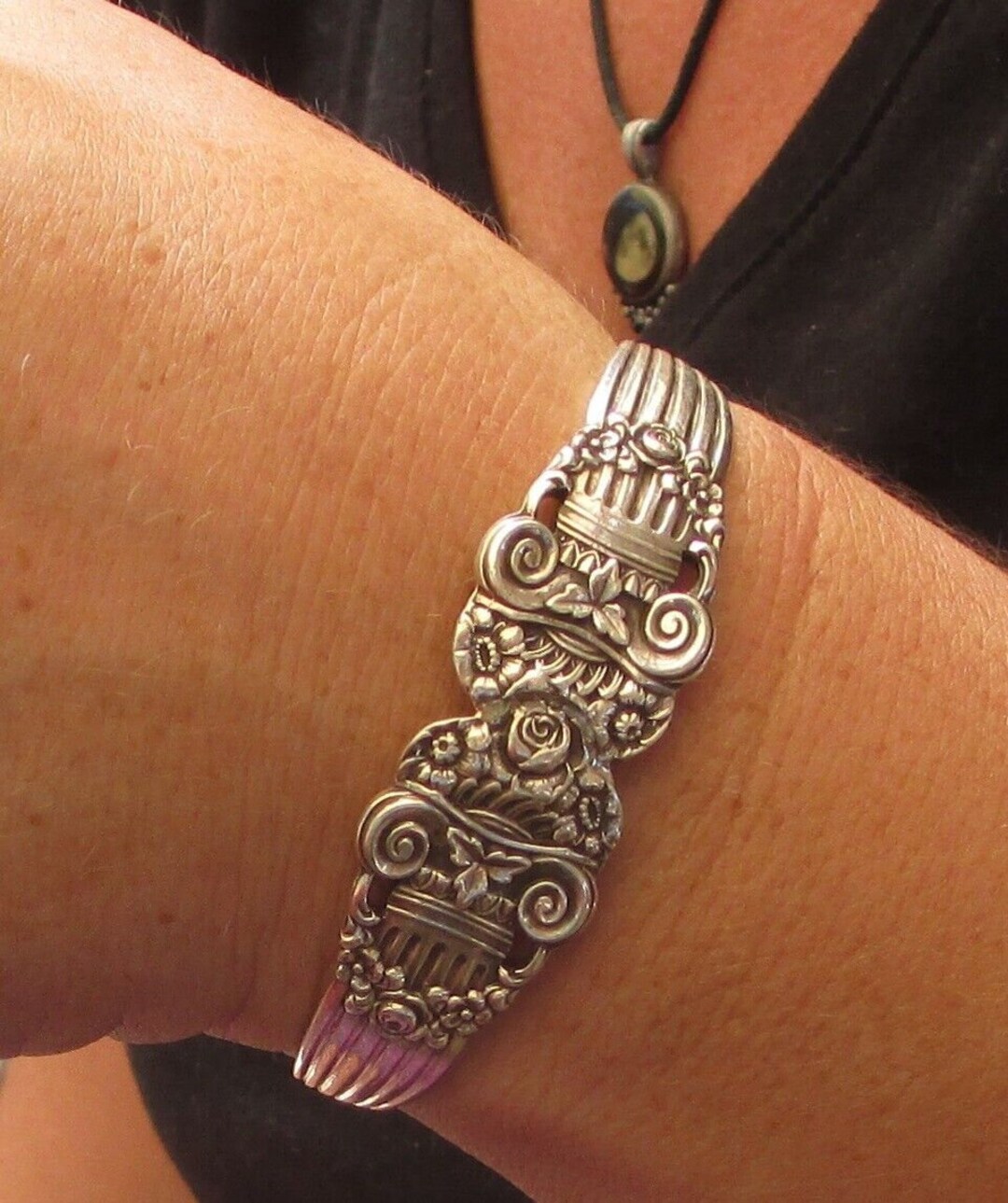 Antique Towle Georgian Fork Handles Fashioned Into Cuff Bracelet Fork ...