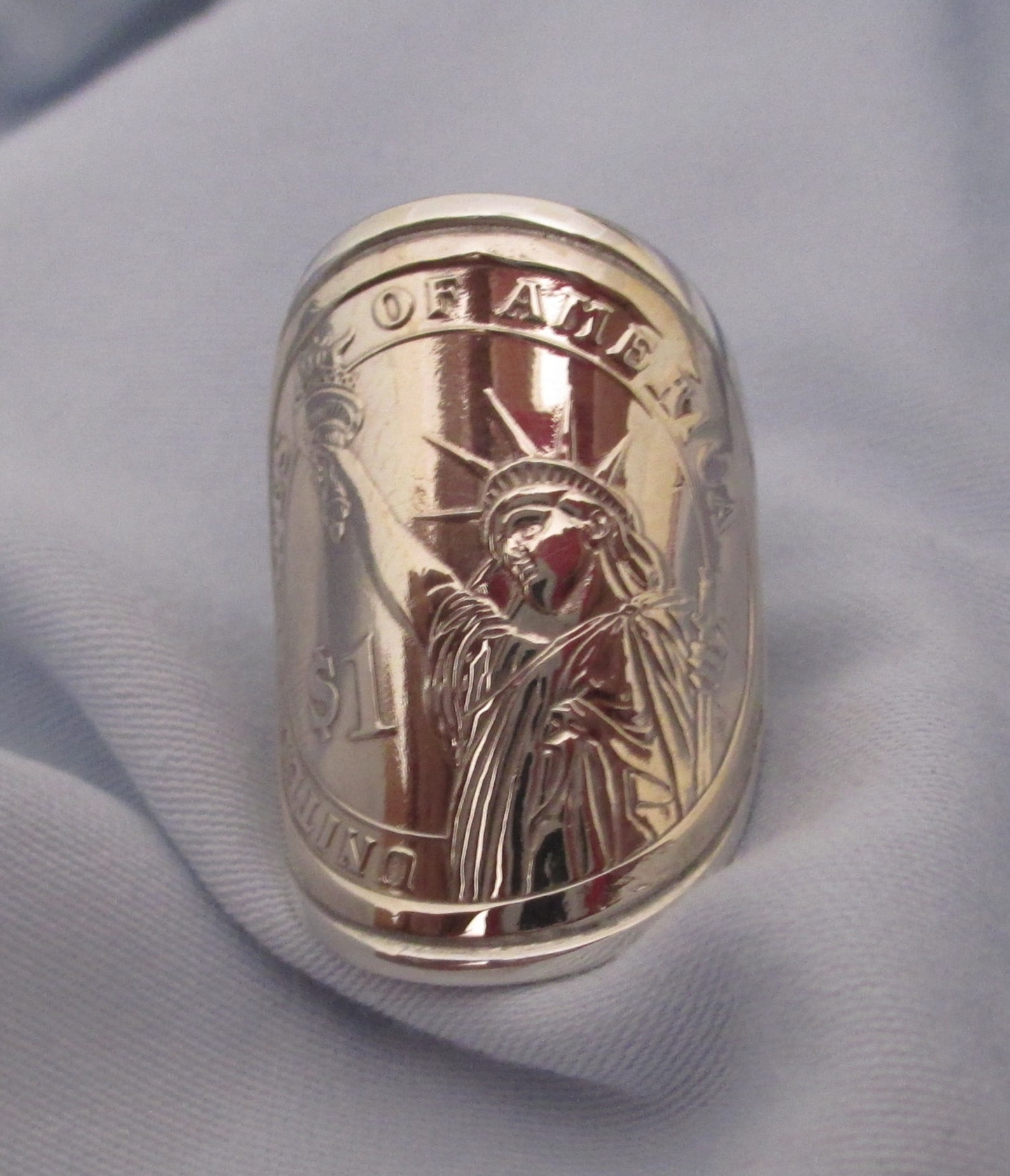 Statue of Liberty Coin Ring Set in Sterling Silver Will Make to Any ...