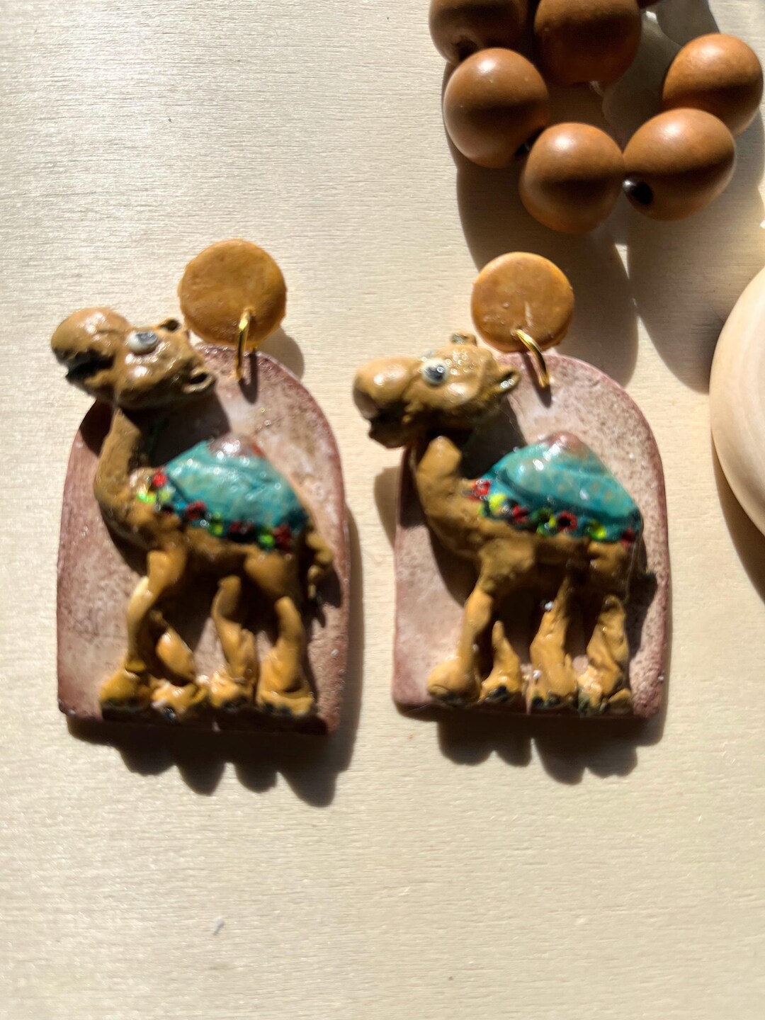 Unique Camel Polymer Clay Earrings - Etsy