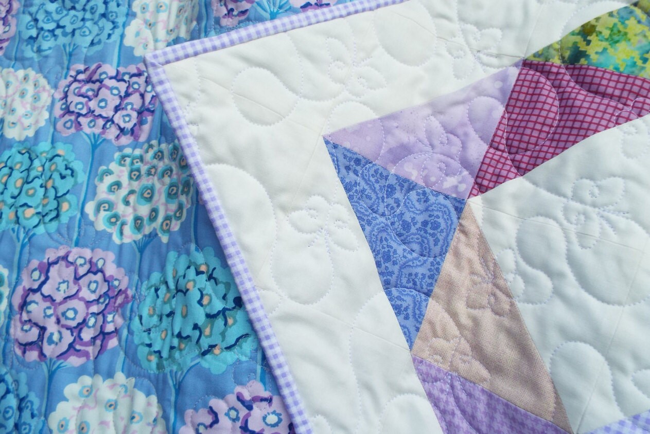 Violet Patchwork Baby Quilt Shades of Violet, Blue and Purple Patchwork ...