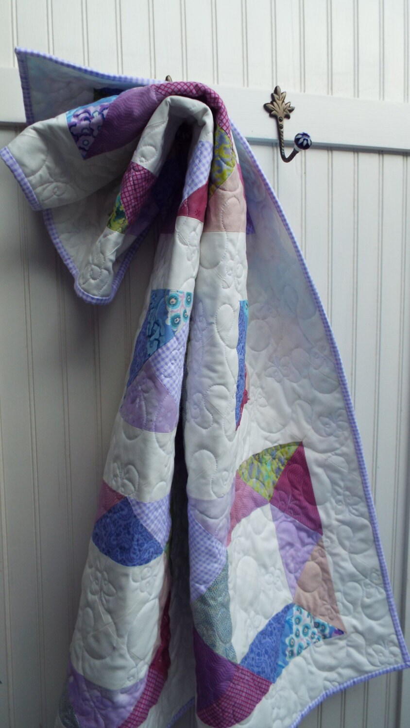 Violet Patchwork Baby Quilt Shades of Violet, Blue and Purple Patchwork ...