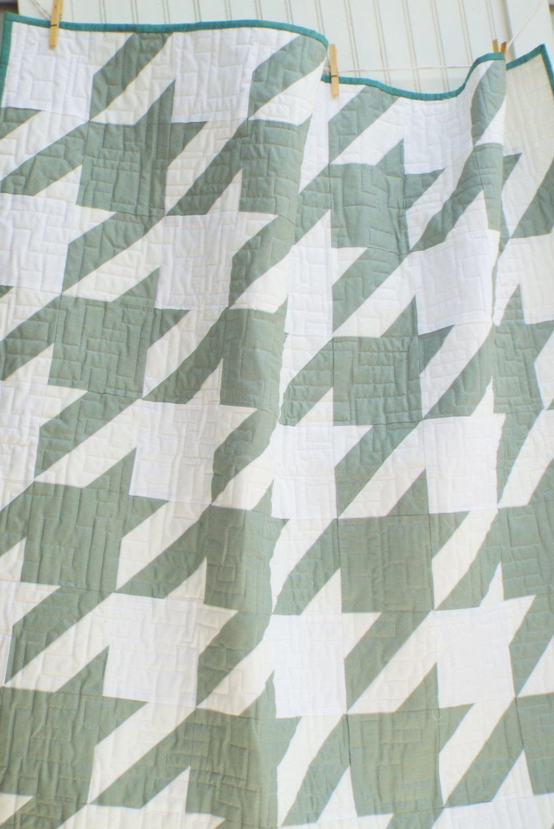 Houndstooth Quilt Crib Baby Boy READY TO SHIP - Etsy