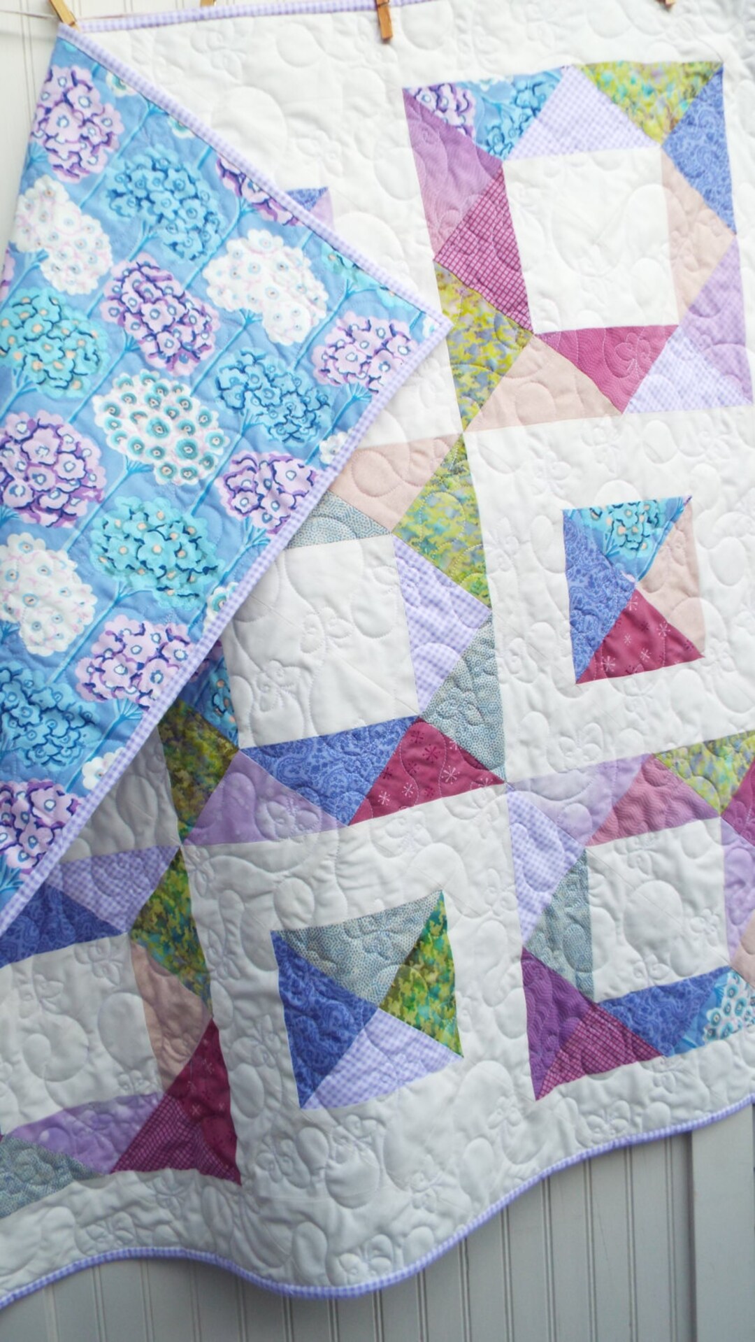 Violet Patchwork Baby Quilt Shades of Violet, Blue and Purple Patchwork ...