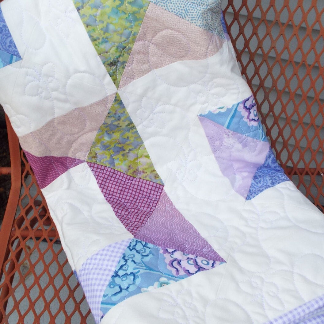 Violet Patchwork Baby Quilt Shades of Violet, Blue and Purple Patchwork ...