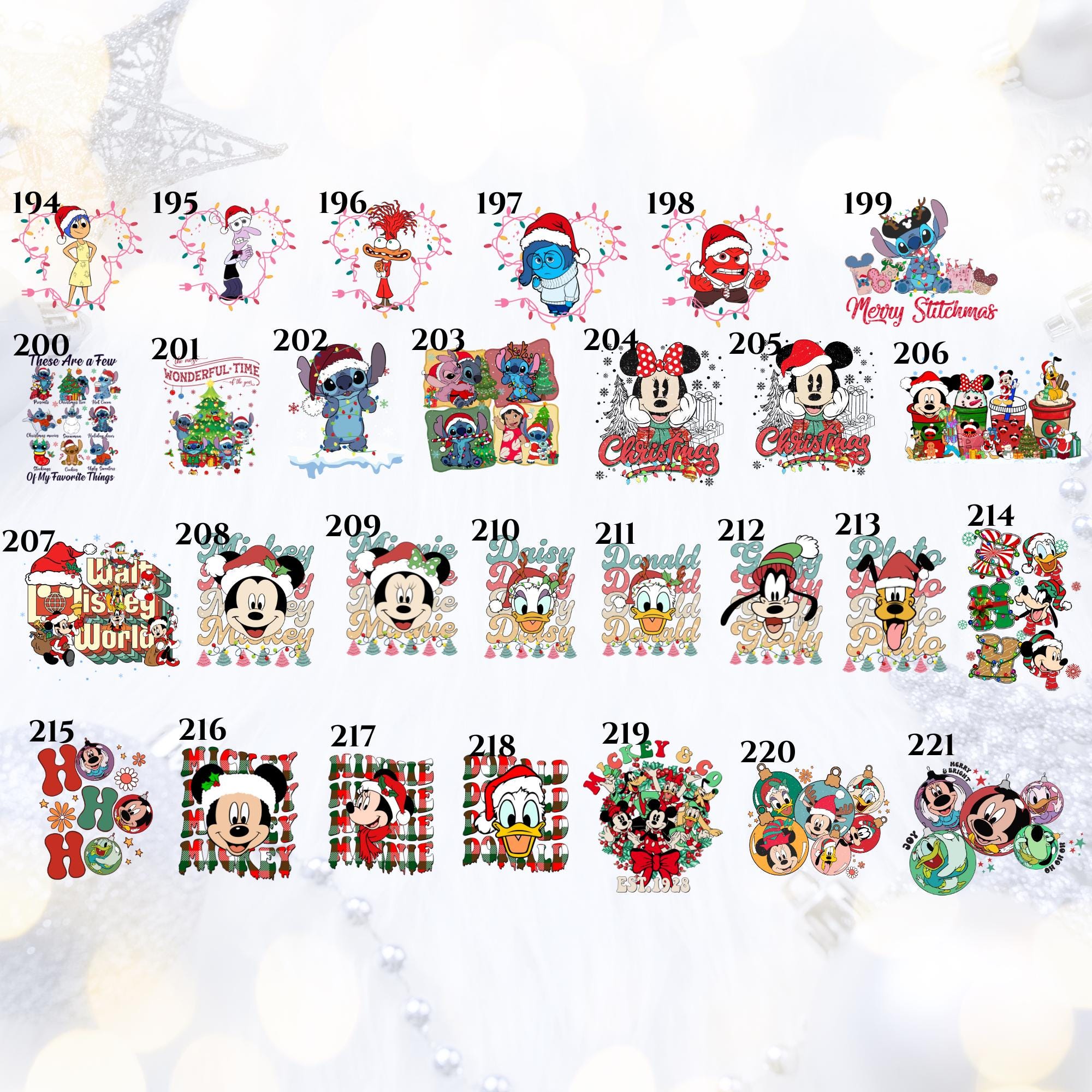 Disney Inside Out Characters Christmas DTF, Inside Out Emotions Xmas ...