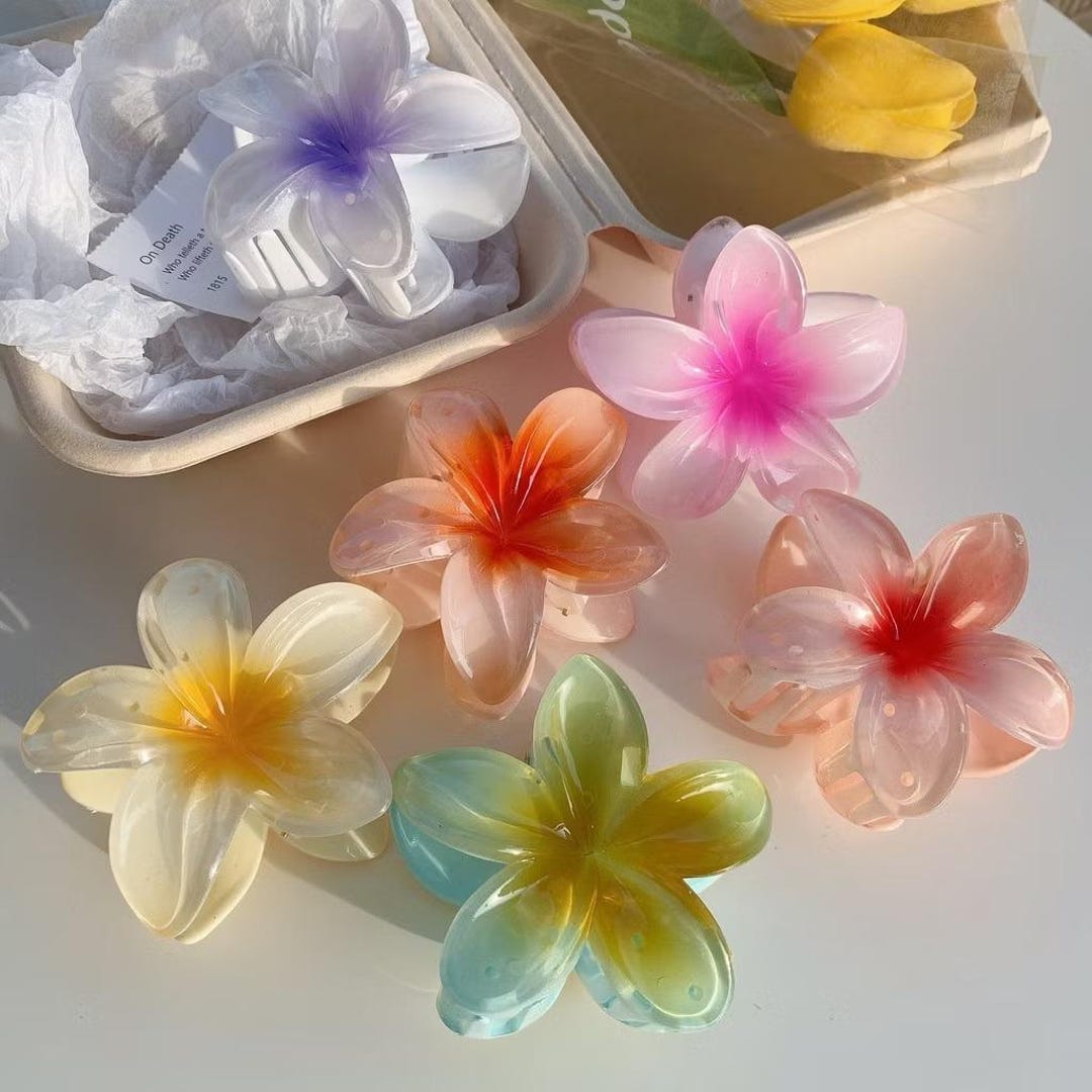 Hibiscus Flower Hairclips / Flower Hariclips - Etsy