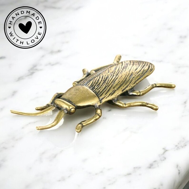 Vintage Brass Copper Cockroach Figurine Statue Solid Metal Insect ...