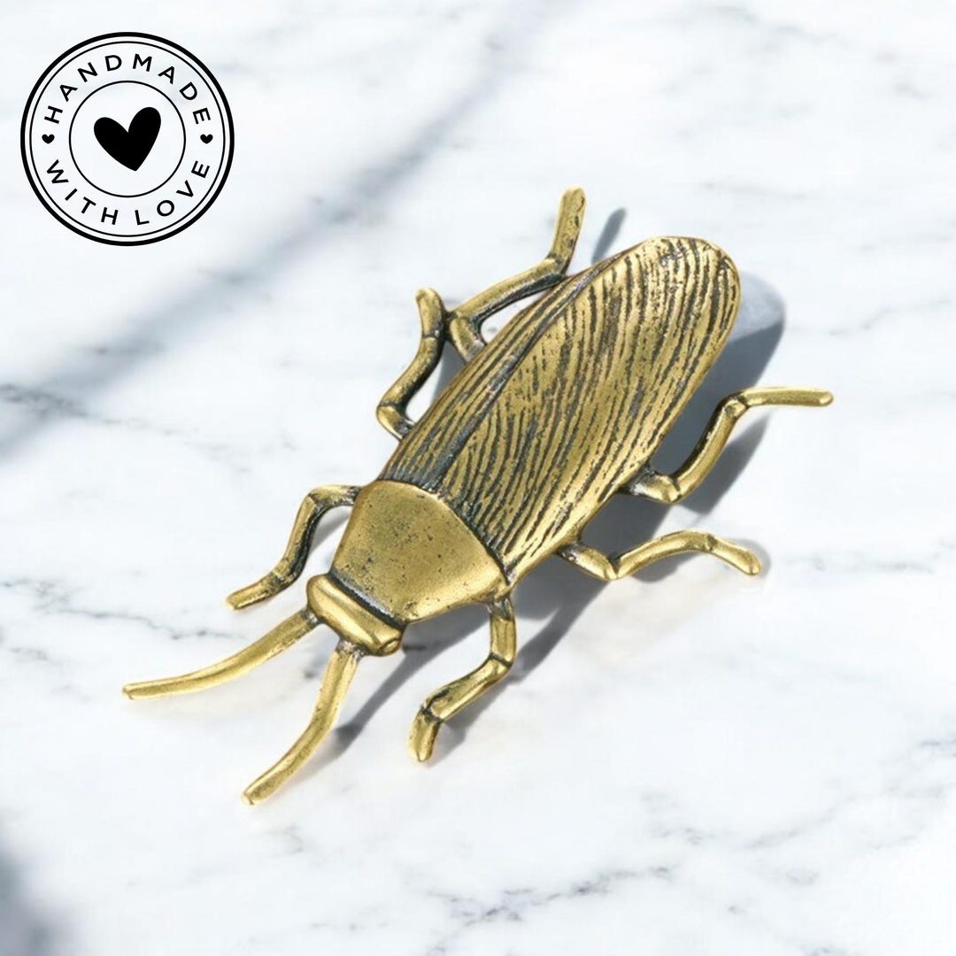 Vintage Brass Copper Cockroach Figurine Statue Solid Metal Insect ...