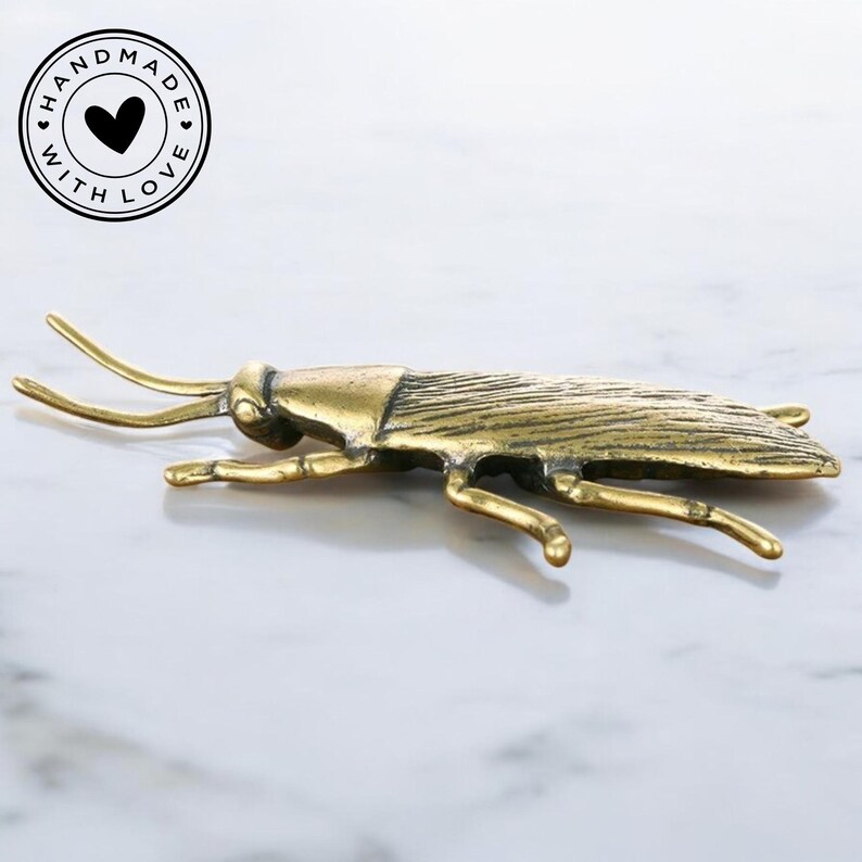 Vintage Brass Copper Cockroach Figurine Statue Solid Metal Insect ...
