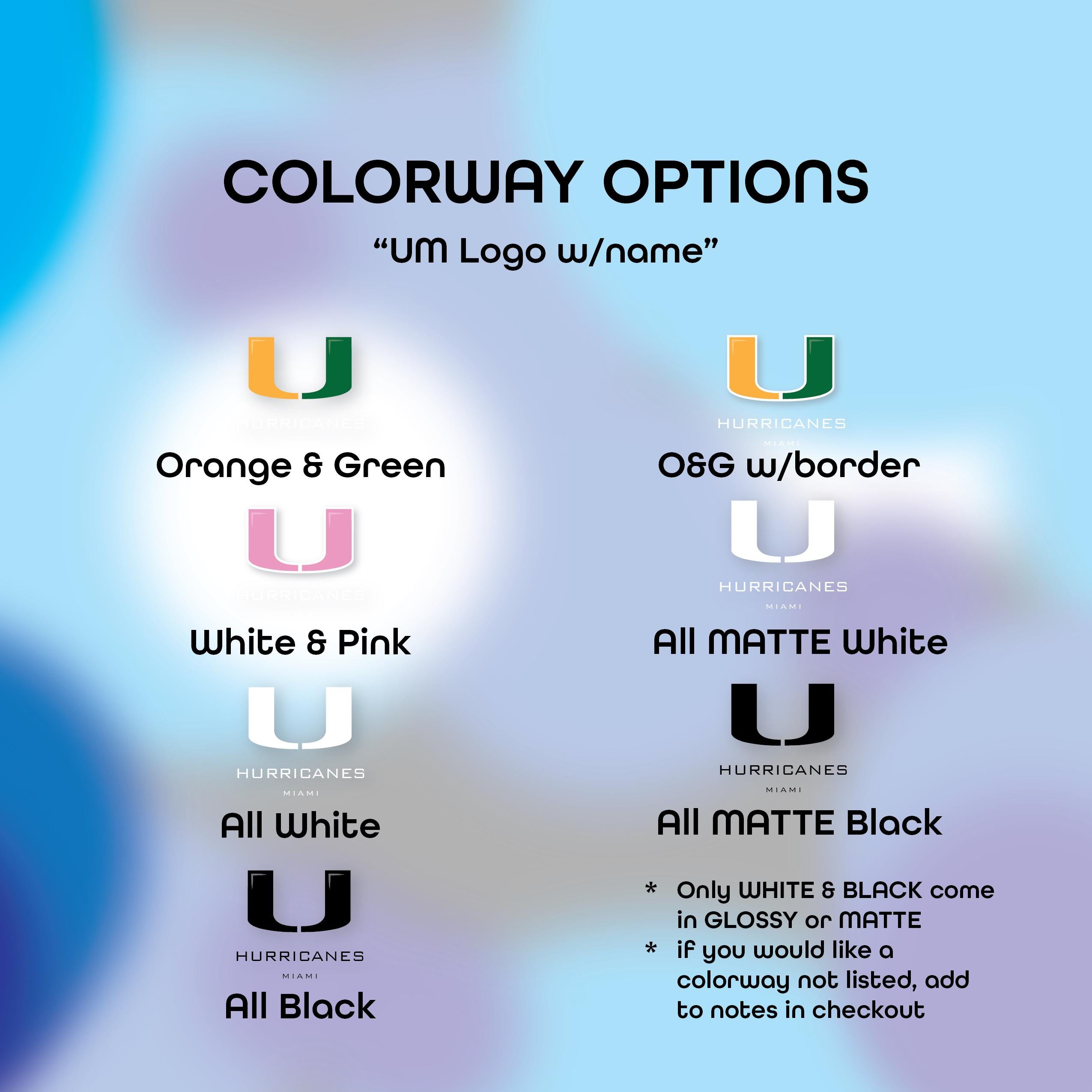 University of Miami Logo UM Car Vinyl Decal for Car or Window ...
