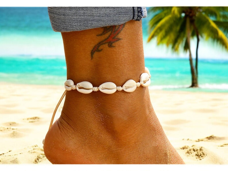 Shell Anklet for Women - Boho Beach Foot Jewelry, Summer Barefoot ...