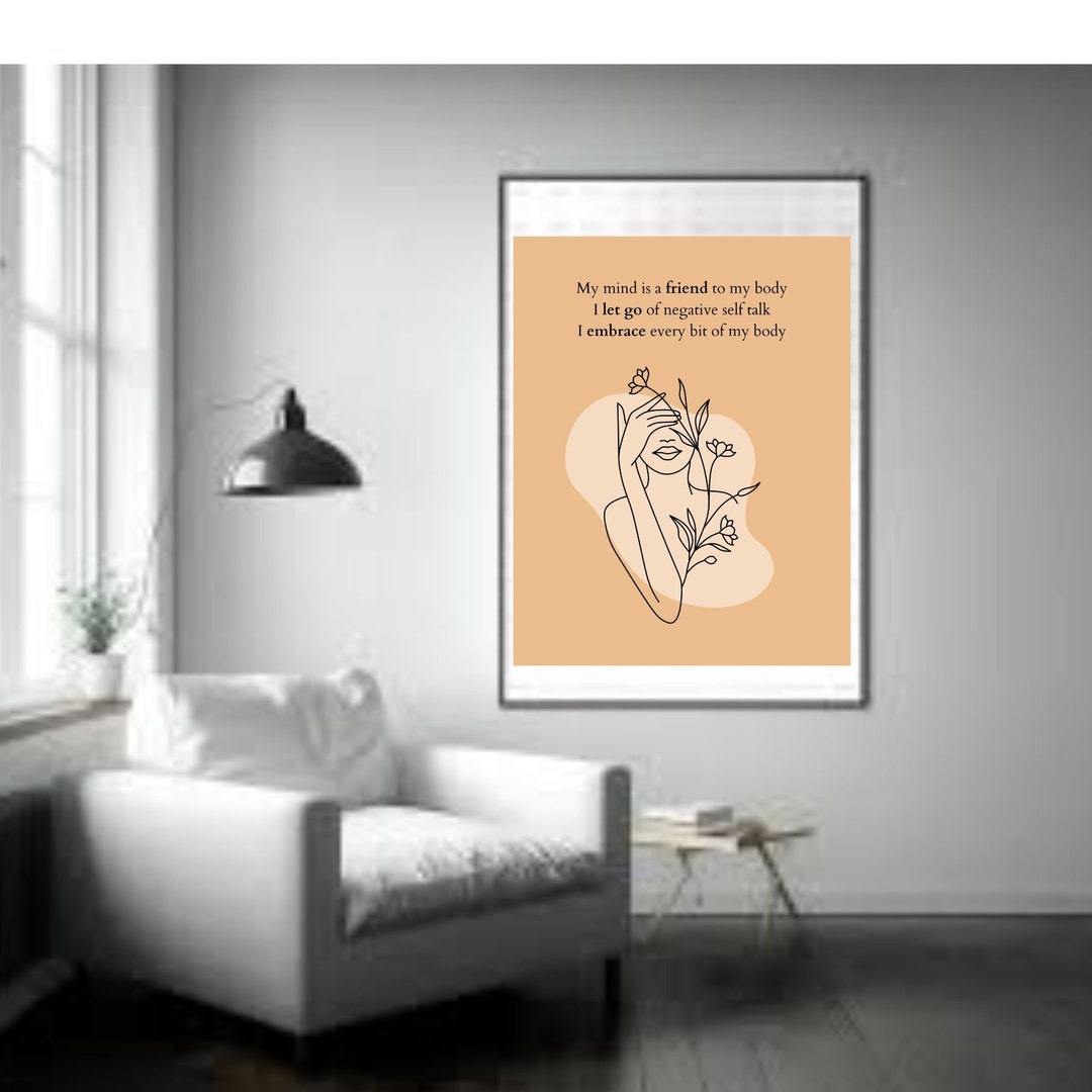 Digital Body Positivity Wall Art Inspirational Quotes & Affirmations ...
